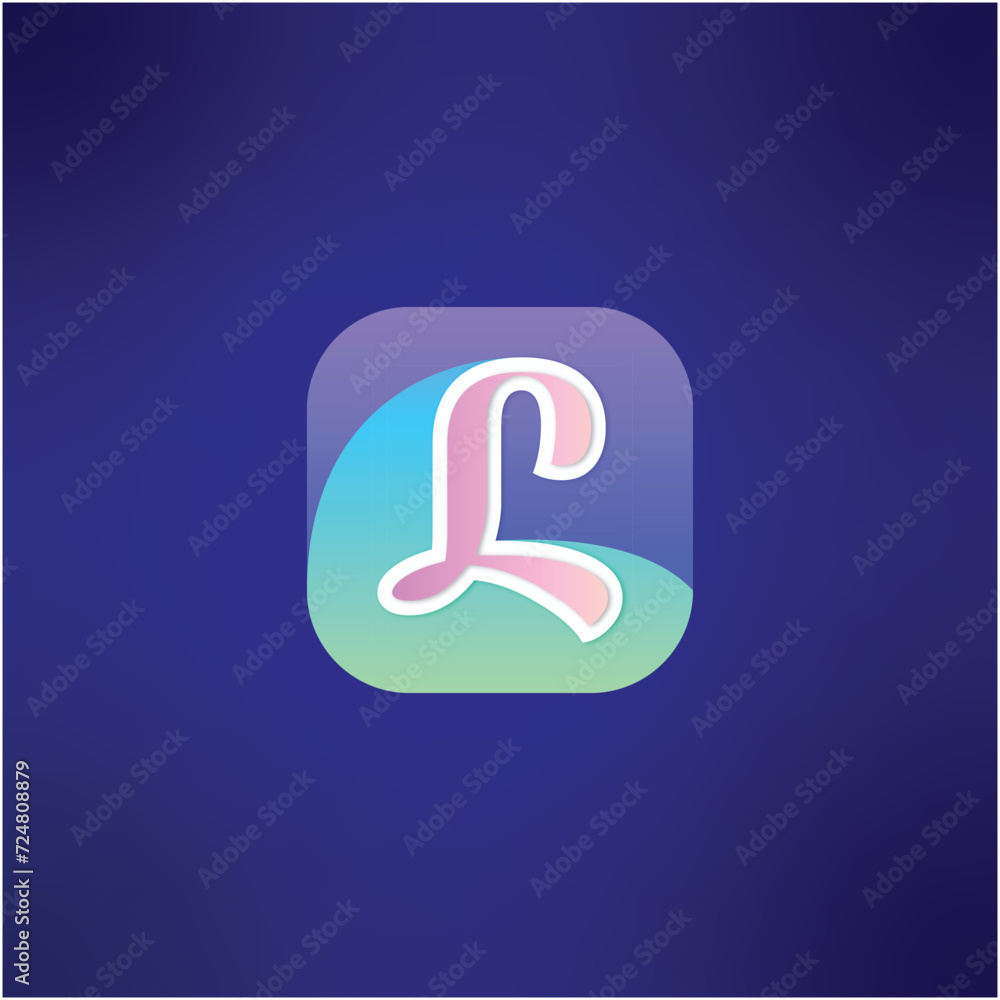 modern letter L abstract logo template, colorful, app icon, letter L ...