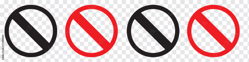Vecteur Stock forbidden sign not allowed in red and black . ban icon ...