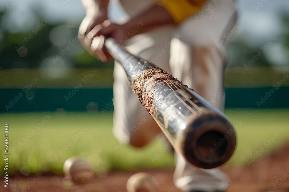 A determined player stands on the lush green grass, gripping their ...