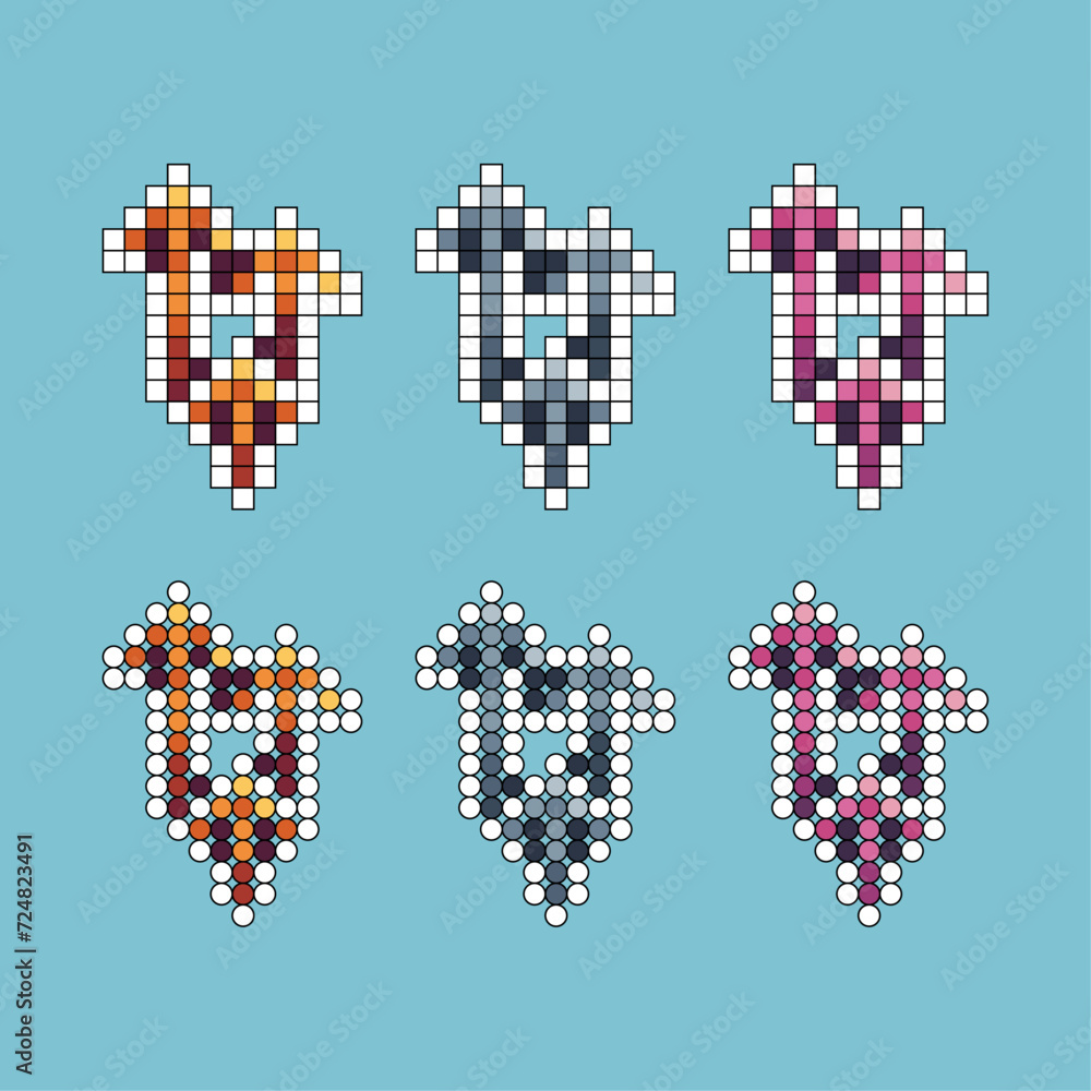 Pixel art stroke sets icon of arrow up variation color.Upgrade icon on ...