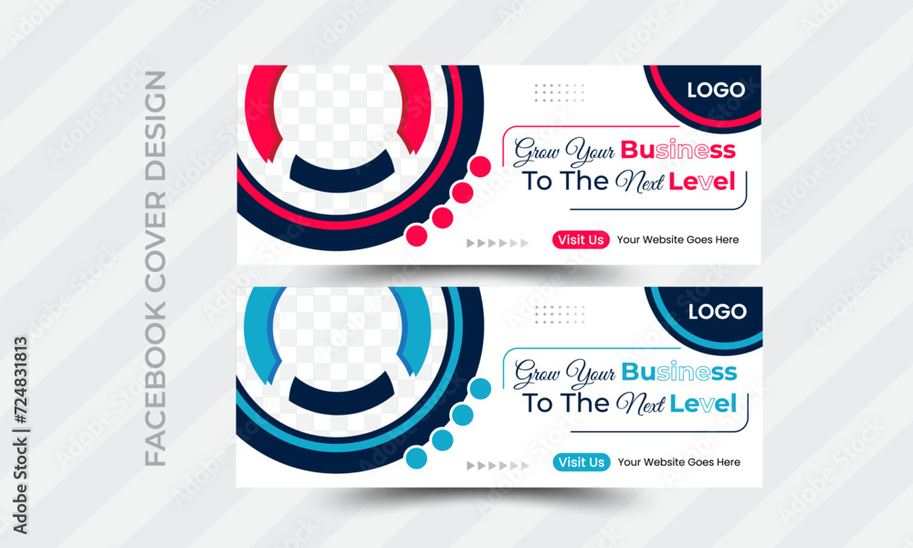 Simple social media cover vector templates fully editable, advertising ...