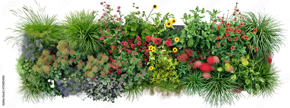 Green Flower Bed Template. Top Masterplan View. Ai Generative Stock ...
