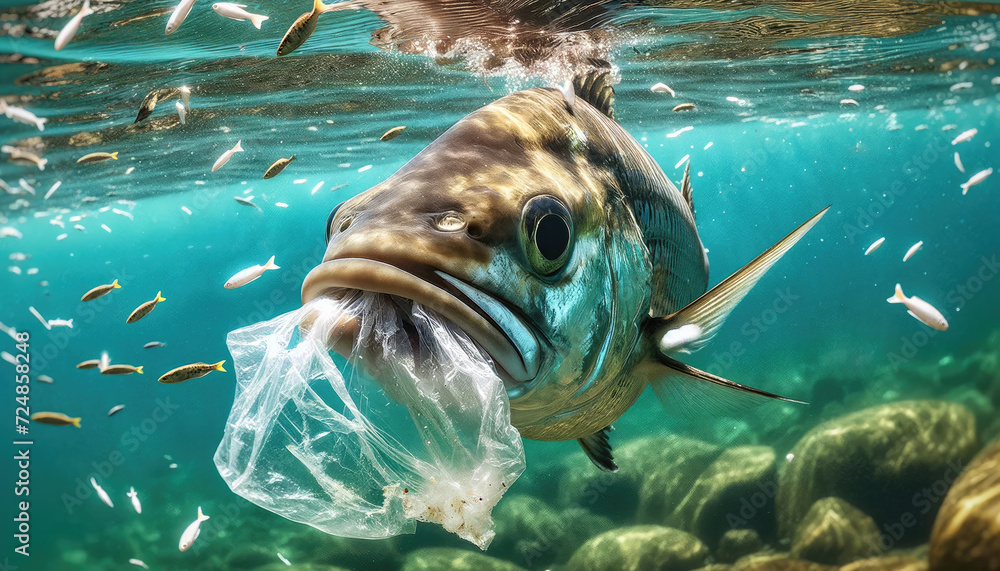 Fish Trapped in Plastic Pollution Underwater - the dire issue of ...