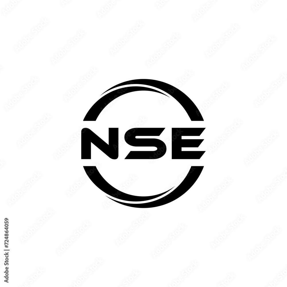 NSE letter logo design with white background in illustrator, cube logo ...