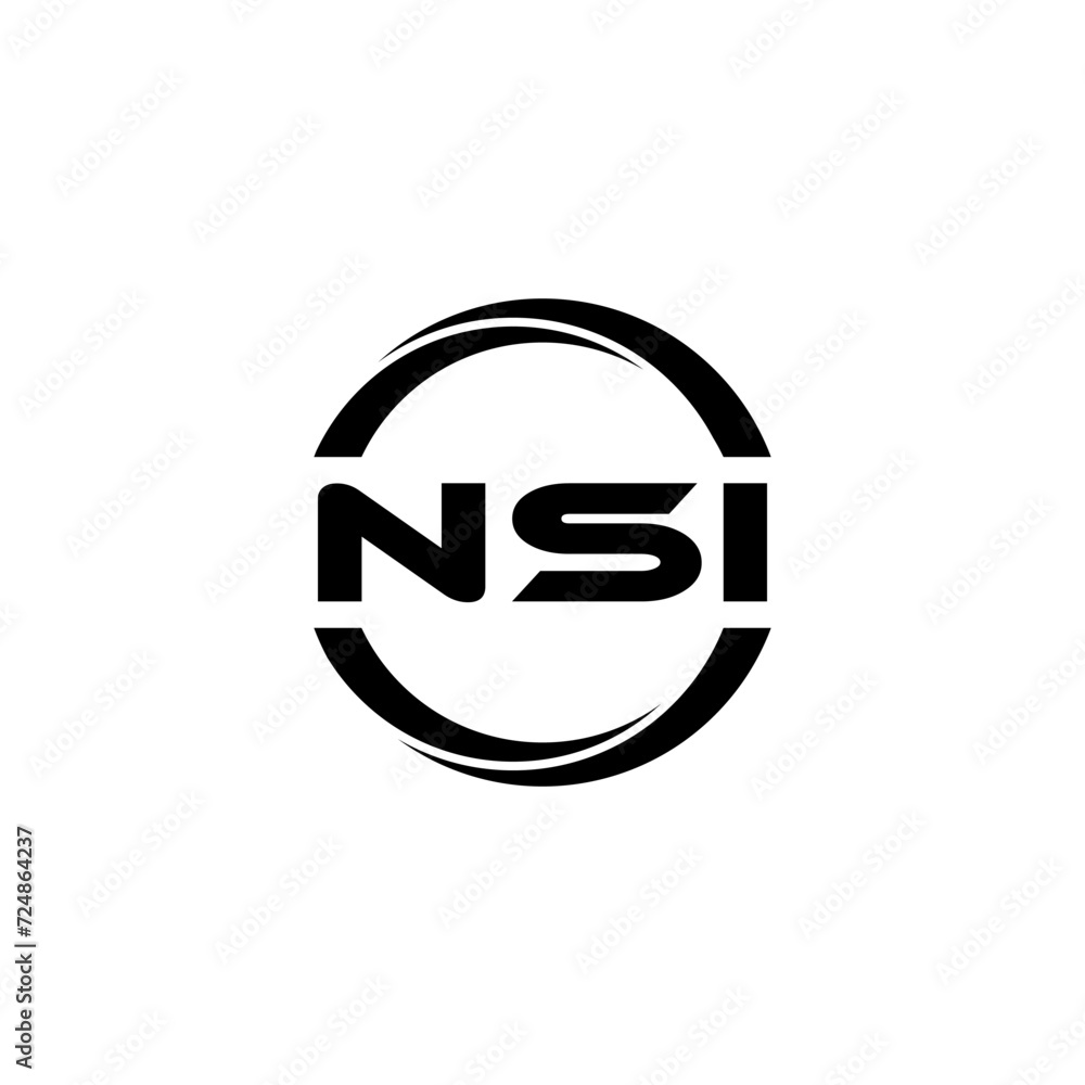 NSI letter logo design with white background in illustrator, cube logo ...