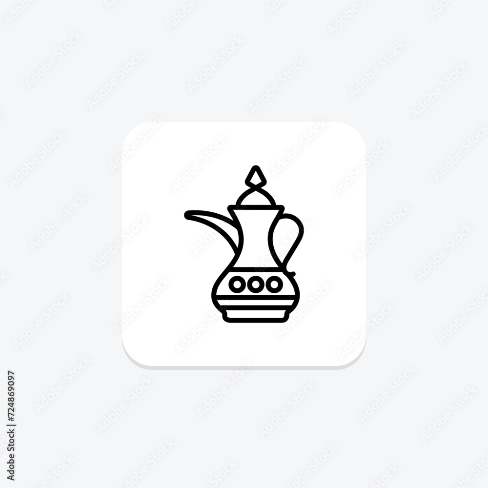 Traditional Dallah Pot icon, dallah, coffee pot, arabic coffee ...