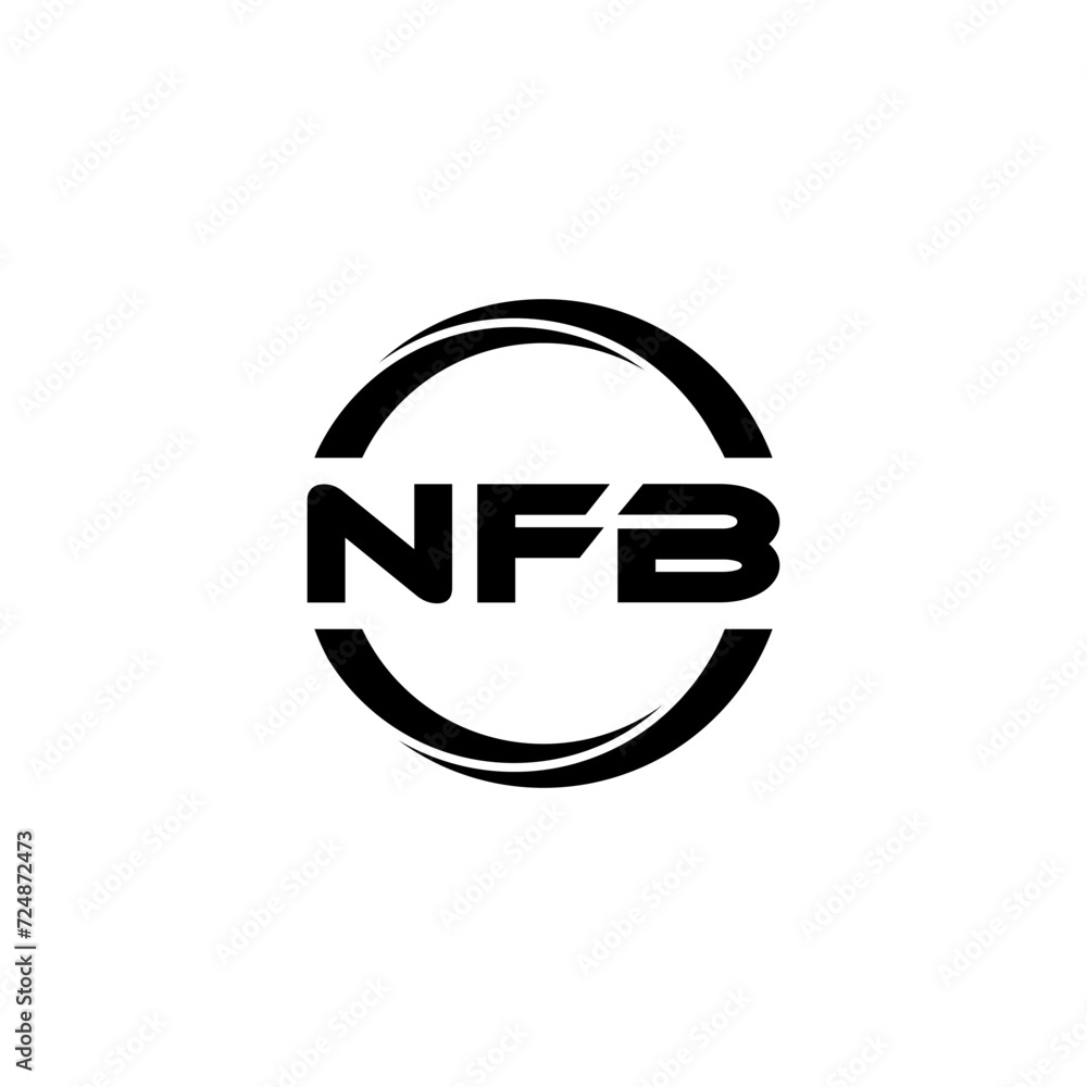 NFB letter logo design with white background in illustrator, cube logo ...