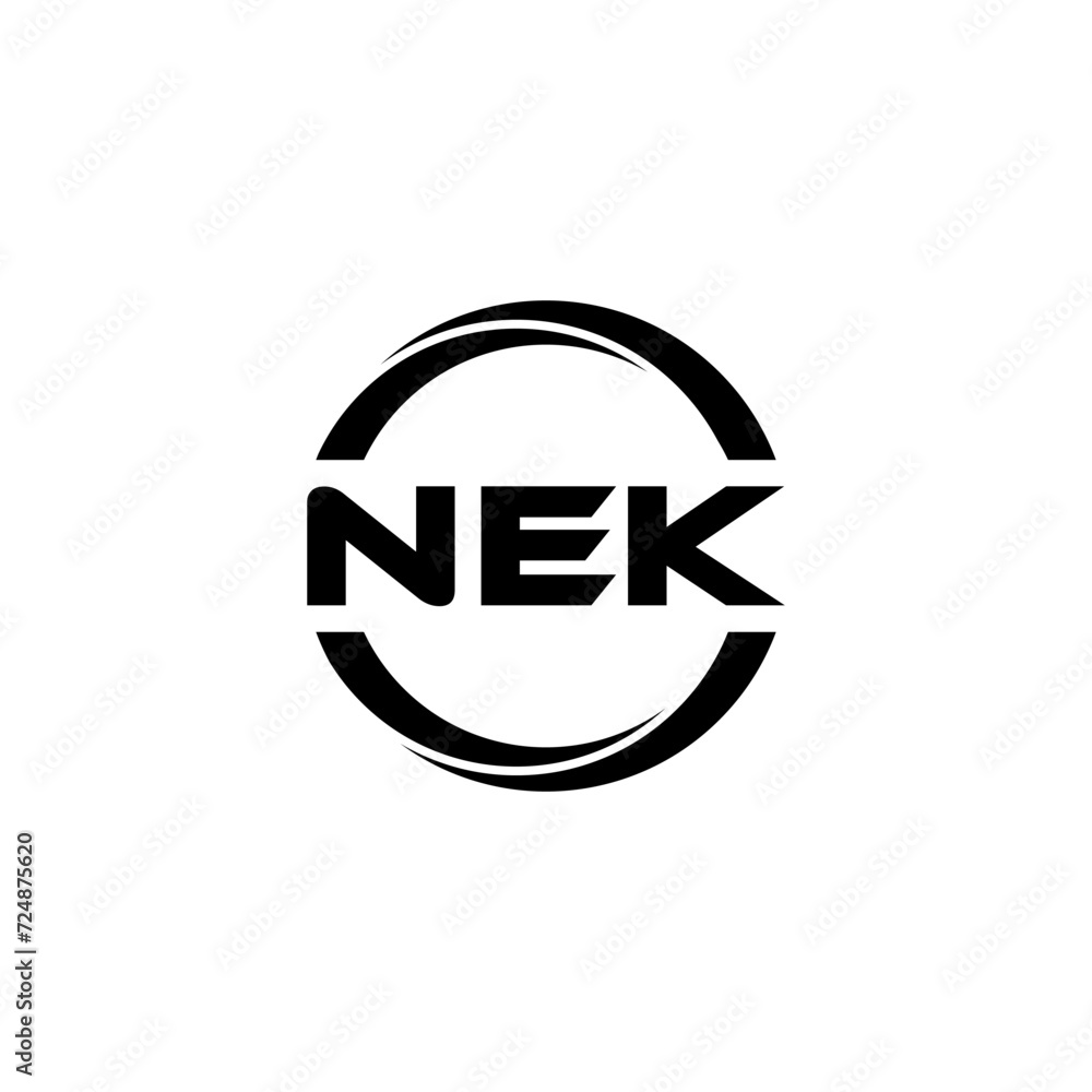 NEK letter logo design with white background in illustrator, cube logo ...