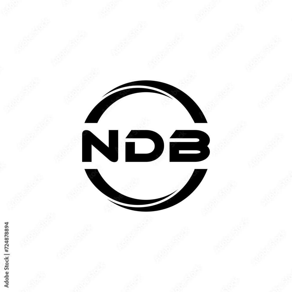 NDB letter logo design with white background in illustrator, cube logo ...