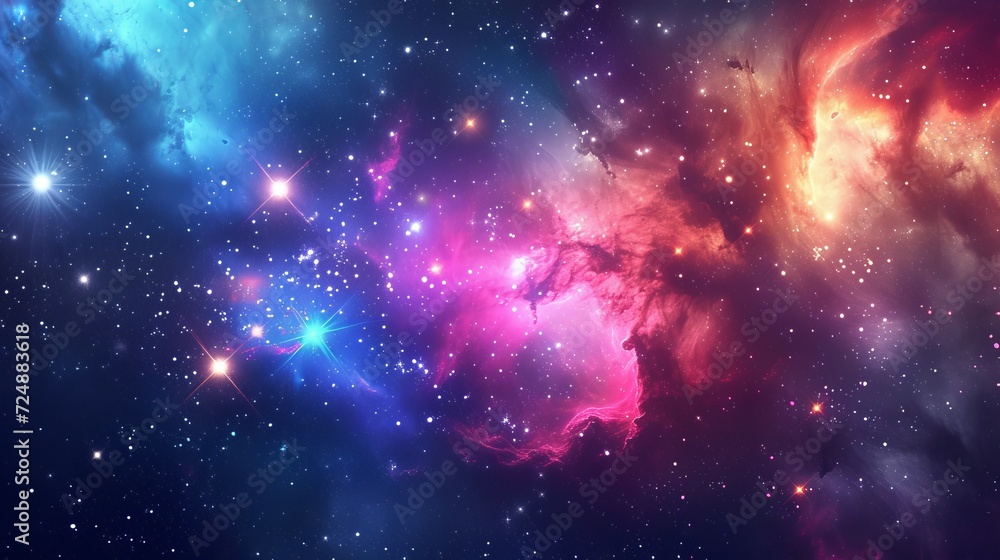 Space background with realistic nebula and shining stars. Colorful ...