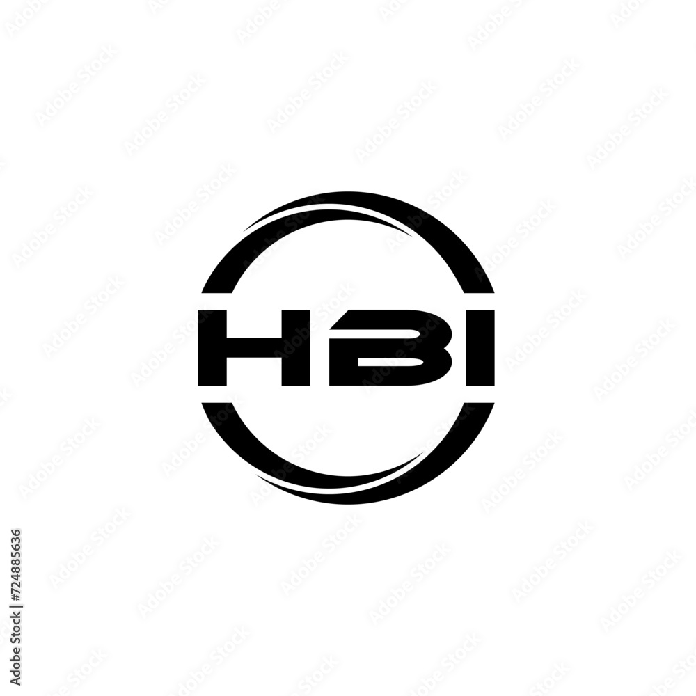 HBI letter logo design with white background in illustrator, cube logo ...