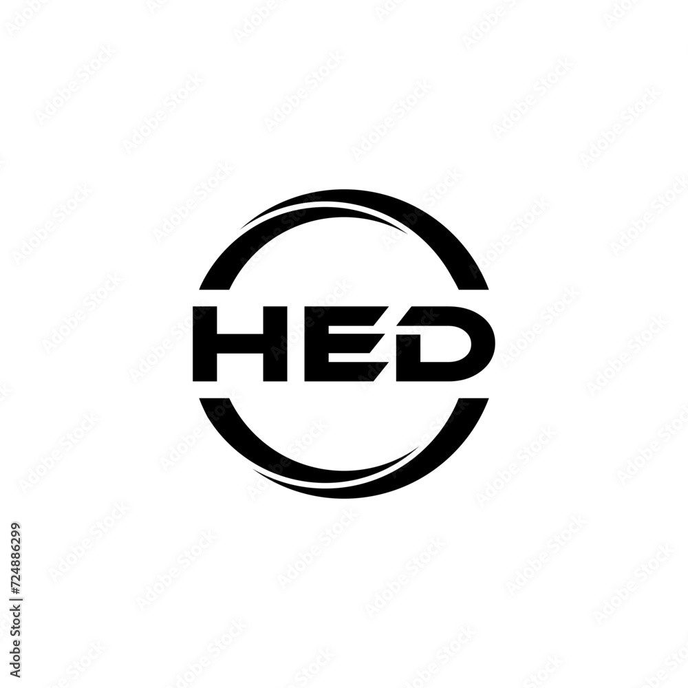 HED letter logo design with white background in illustrator, cube logo ...