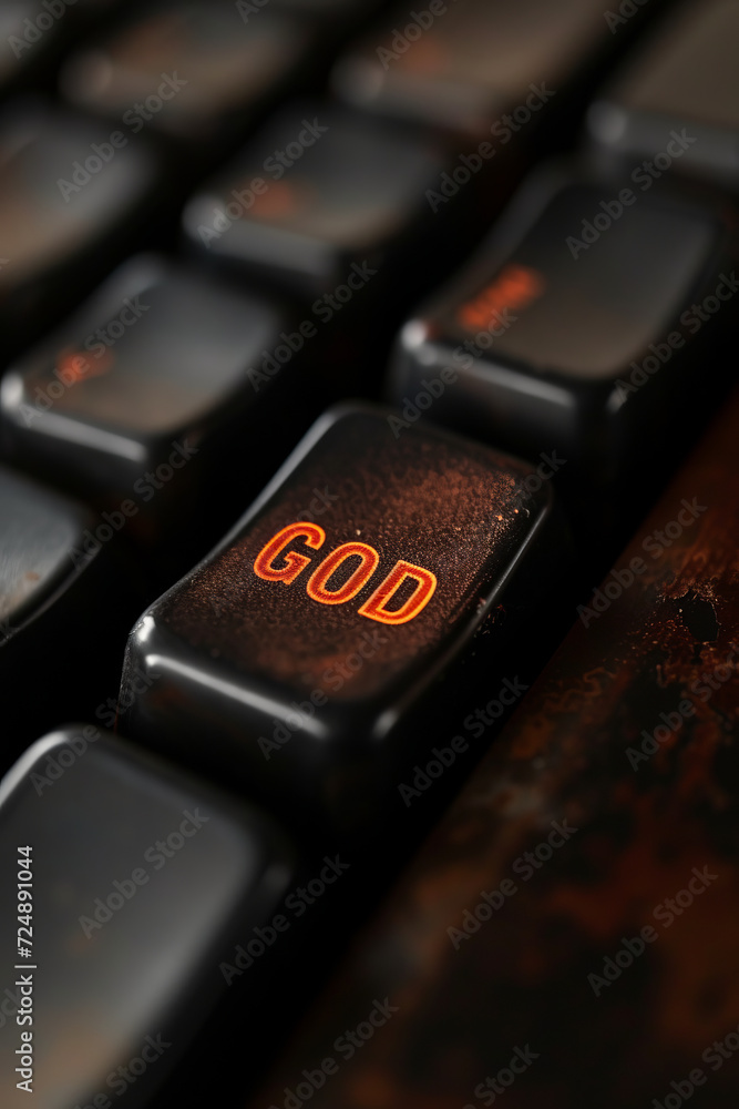Divine Inspiration - atmospheric photo of 'GOD' written on computer ...