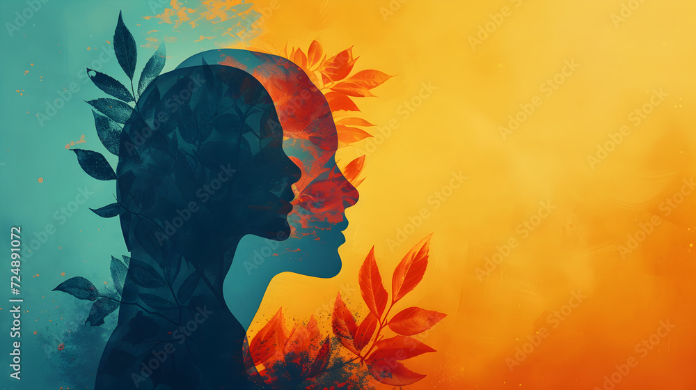 A web banner for mental health awareness month, featuring designs for ...