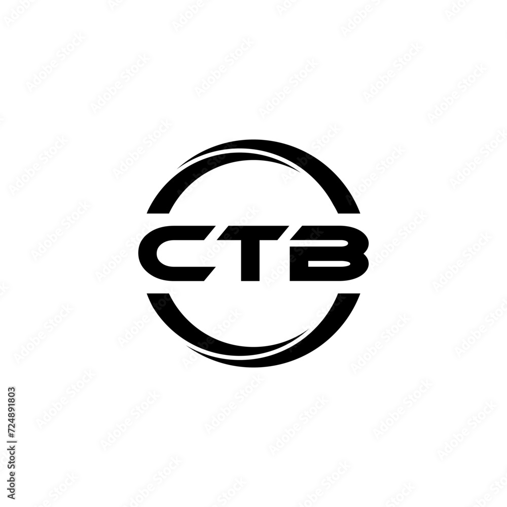 CTB letter logo design with white background in illustrator, cube logo ...