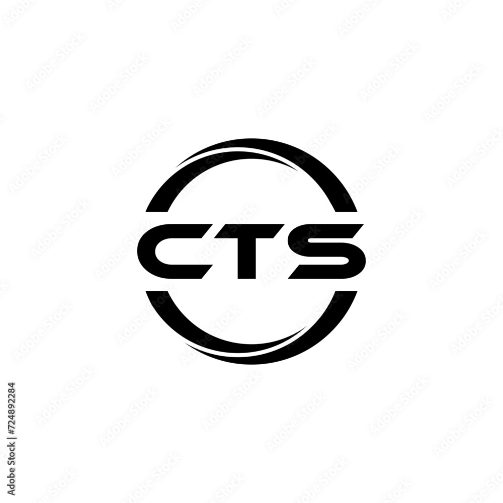 CTS letter logo design with white background in illustrator, cube logo ...