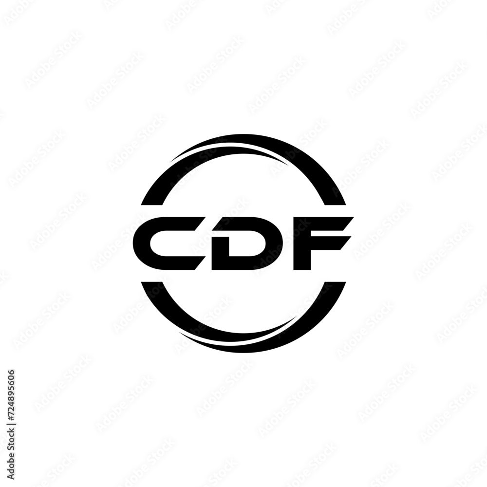 CDF letter logo design with white background in illustrator, cube logo ...