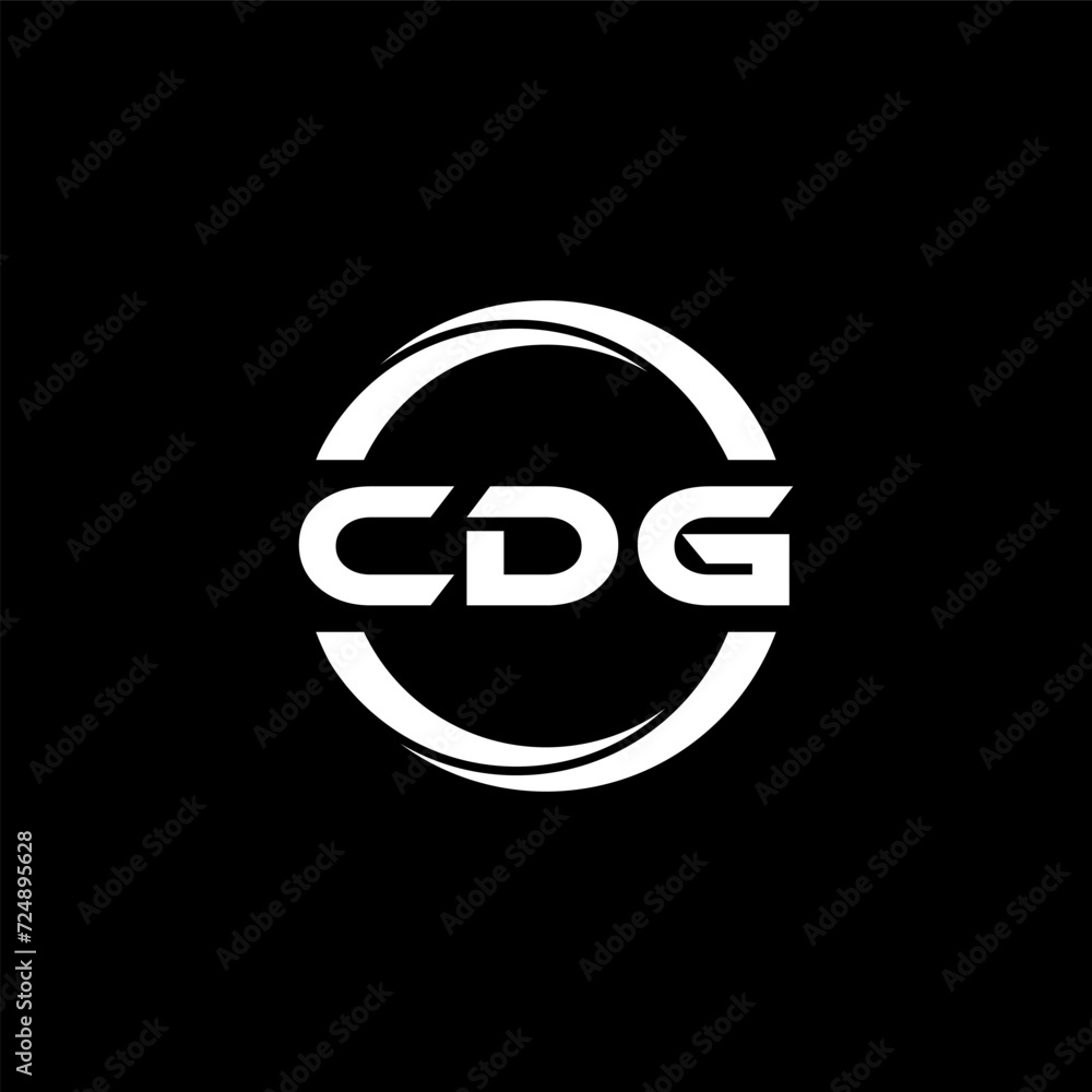 CDG letter logo design with black background in illustrator, cube logo ...
