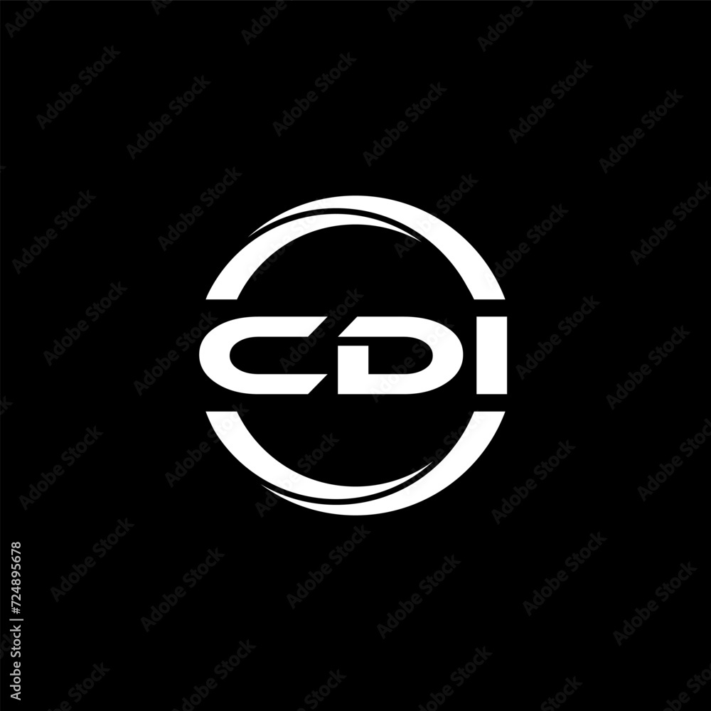 CDI letter logo design with black background in illustrator, cube logo ...