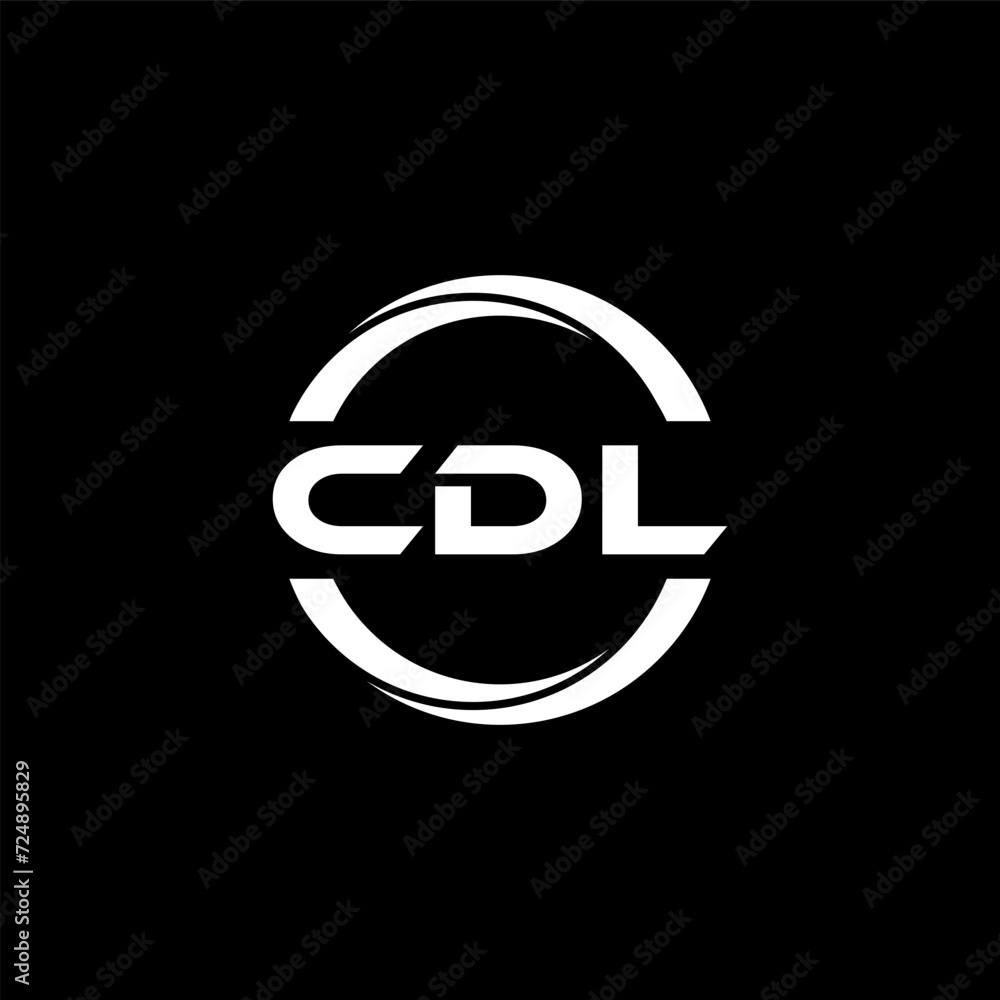CDL letter logo design with black background in illustrator, cube logo ...