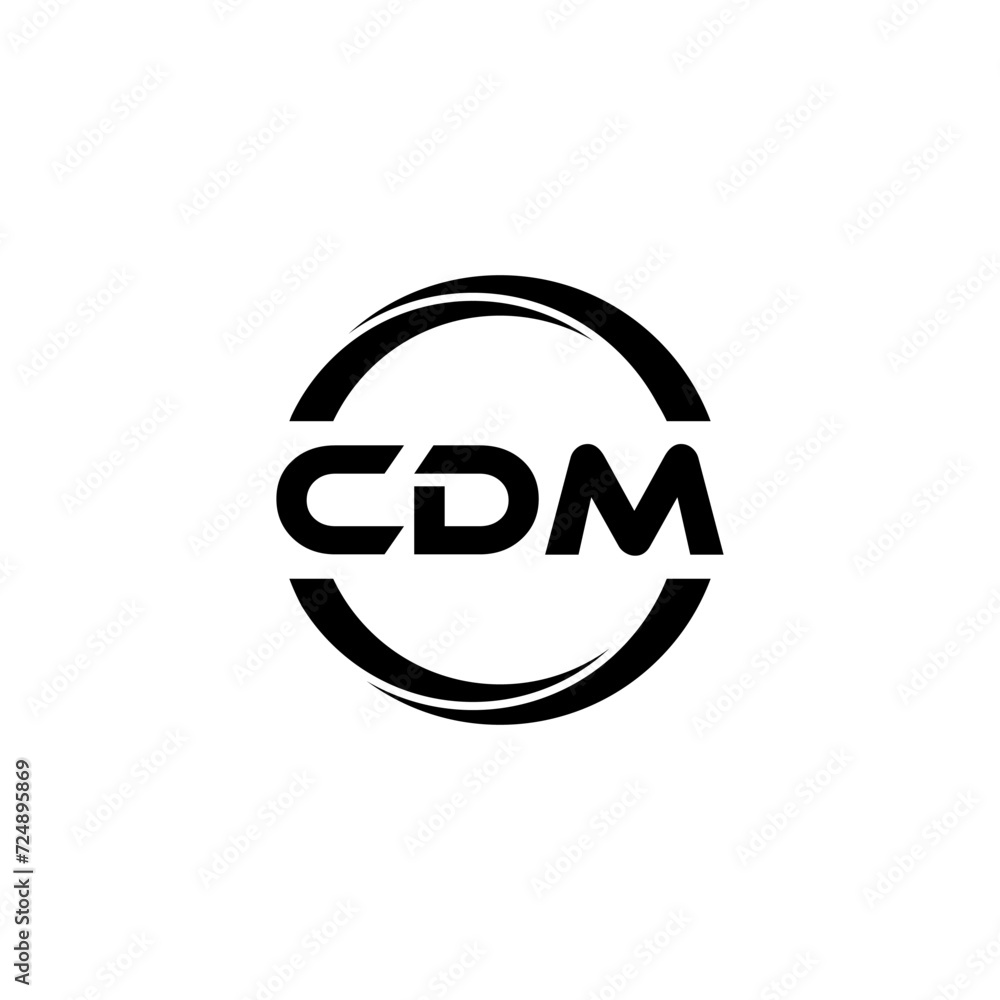 CDM letter logo design with white background in illustrator, cube logo ...