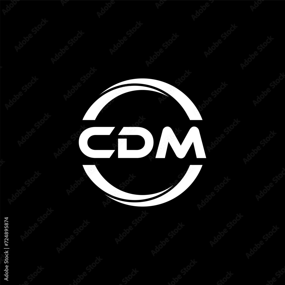 CDM letter logo design with black background in illustrator, cube logo ...