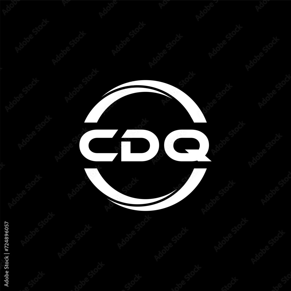 CDQ letter logo design with black background in illustrator, cube logo ...