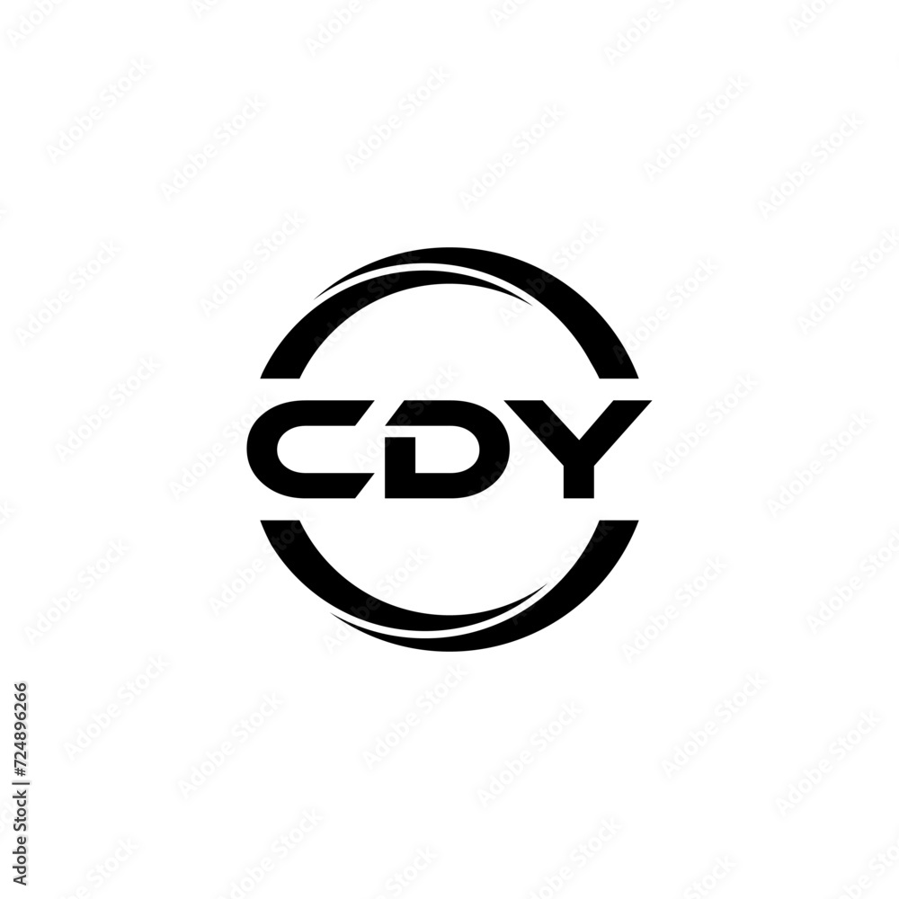 CDY letter logo design with white background in illustrator, cube logo ...