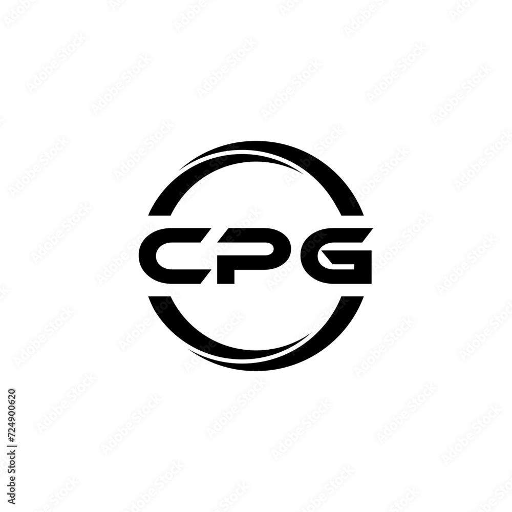CPG letter logo design with white background in illustrator, cube logo ...