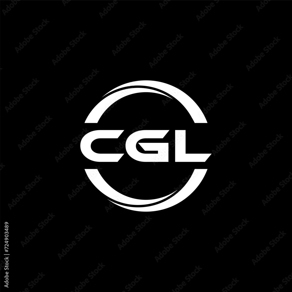 CGL letter logo design with black background in illustrator, cube logo ...