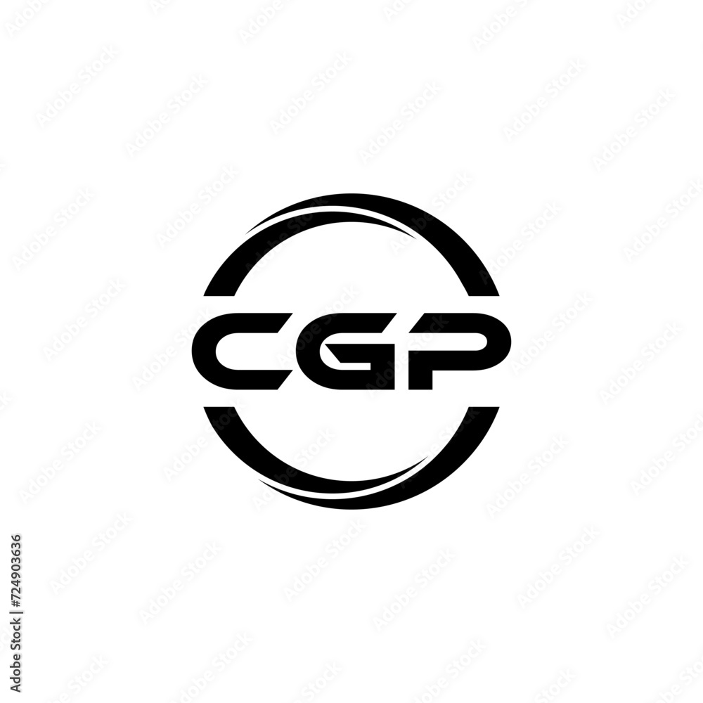 CGP letter logo design with white background in illustrator, cube logo ...