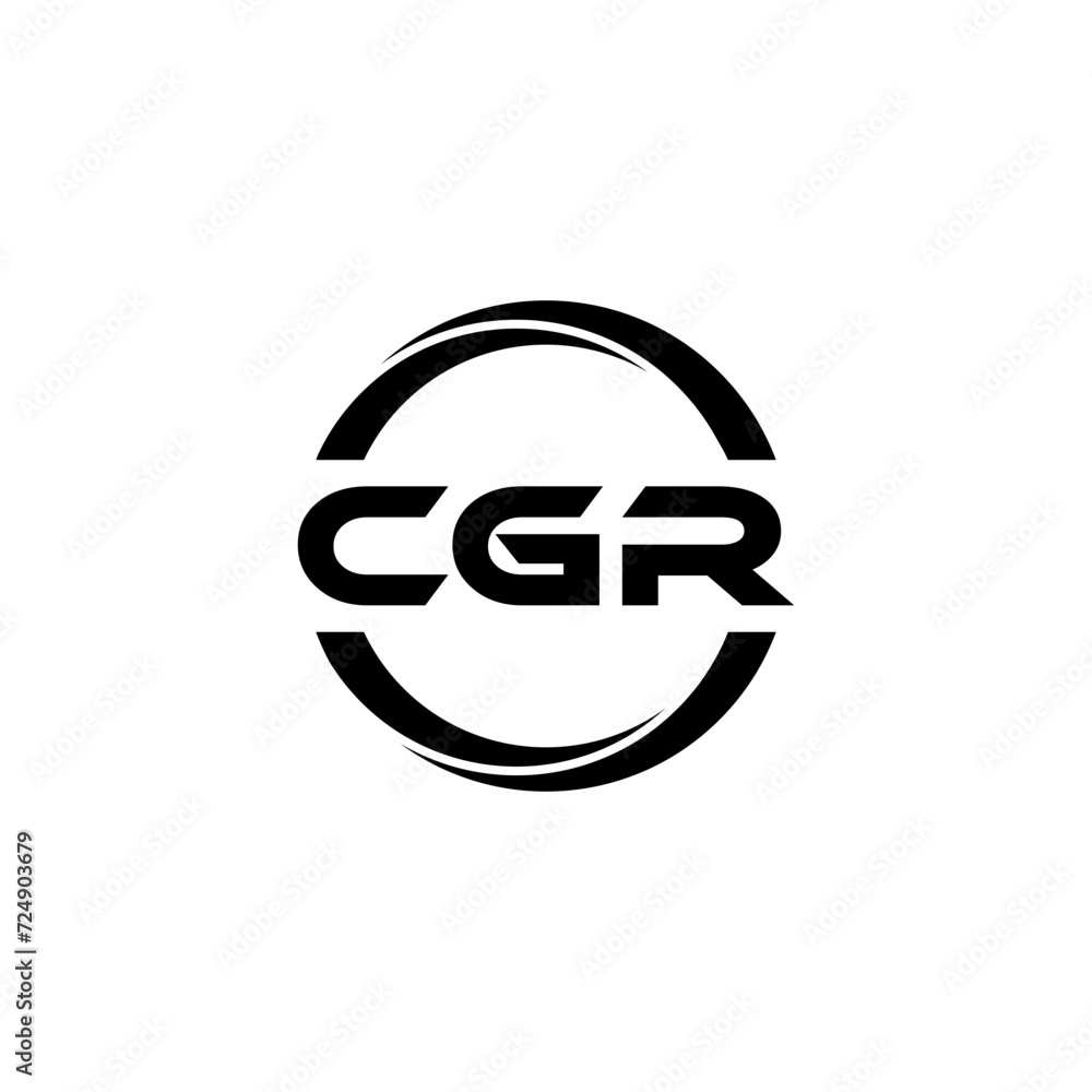 CGR letter logo design with white background in illustrator, cube logo ...