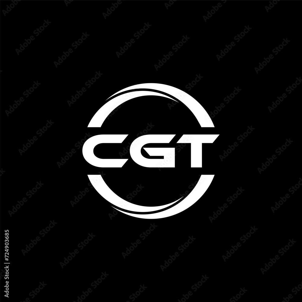CGT letter logo design with black background in illustrator, cube logo ...