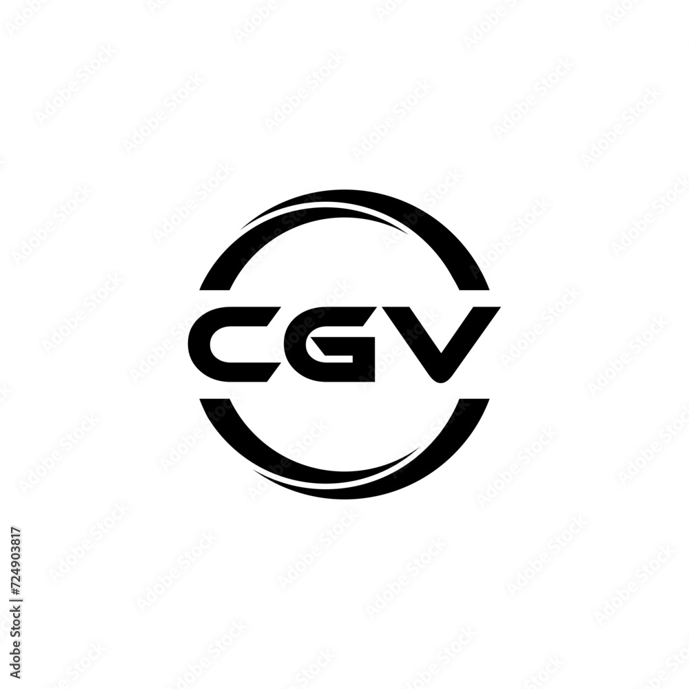 CGV letter logo design with white background in illustrator, cube logo ...