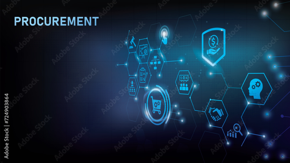 Procurement management banner web icon vector illustration concept with icon of operational ...