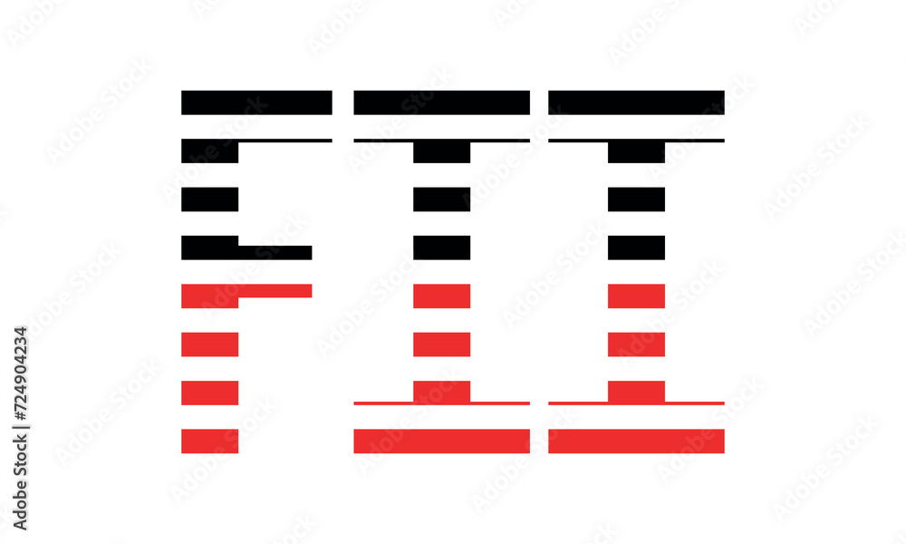 FII three initial letter iconic line negative space minimal logo design ...