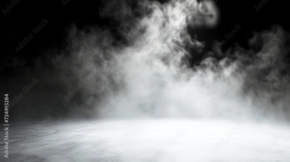 Smoke black ground fog cloud floor mist background steam dust dark ...
