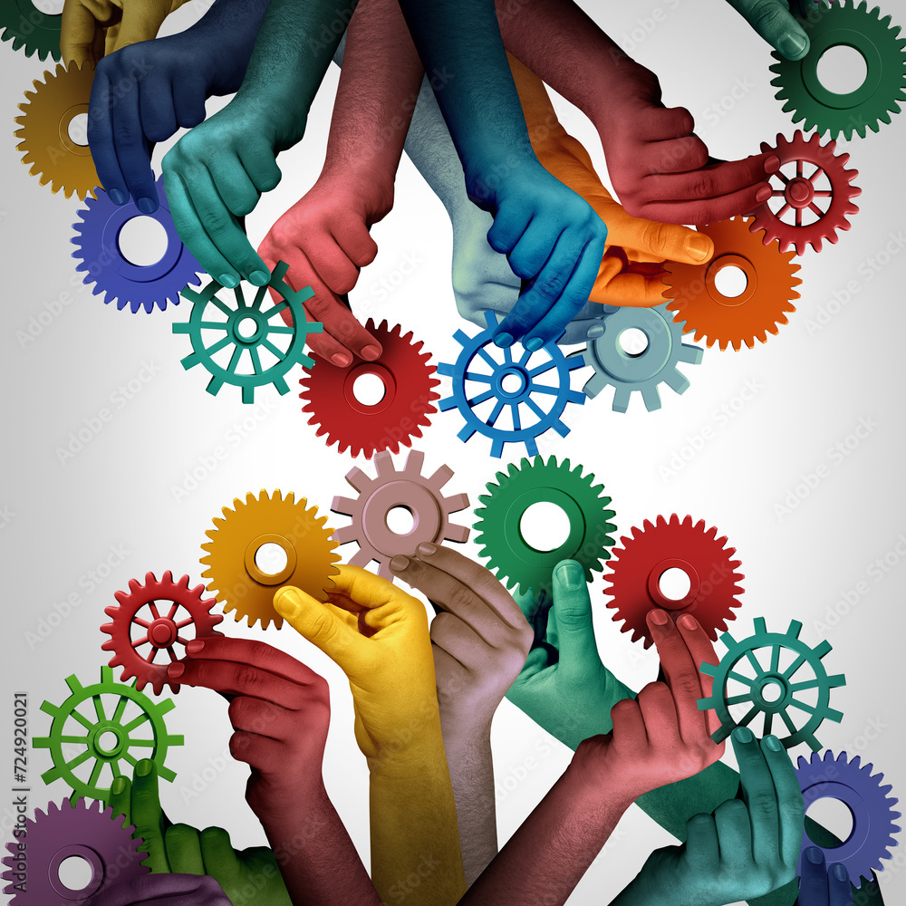 United employees and worker unity as a group of diverse people using ...