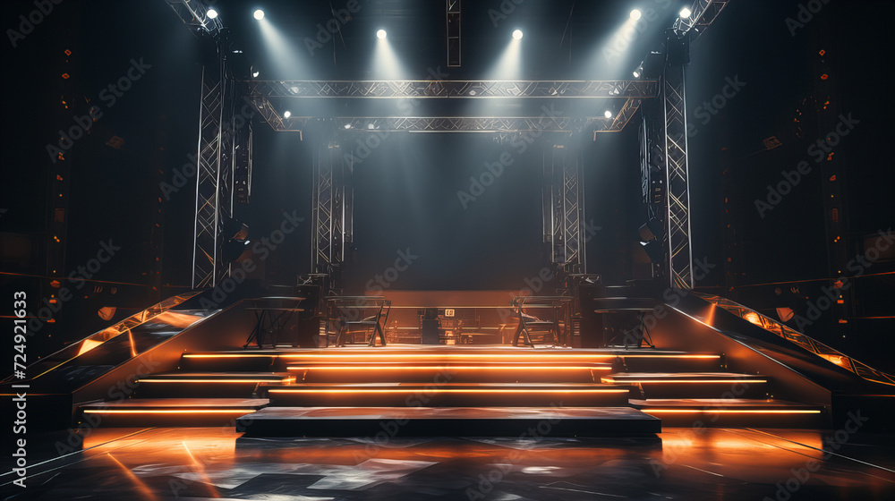 Dramatic Theater Stage with Spotlights, dramatic theater stage ...