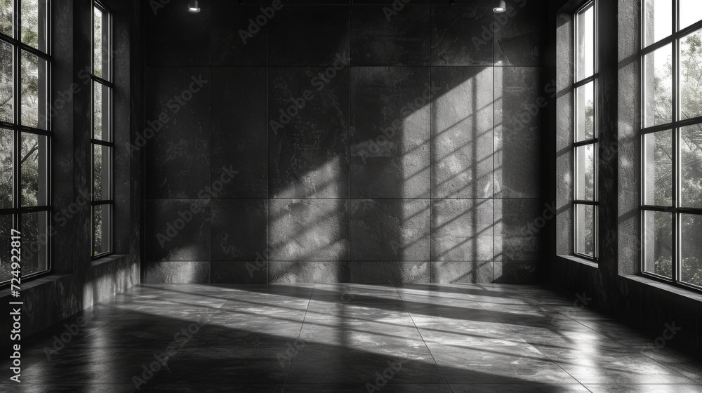 Symmetry and shadows dance in the monochromatic room, as the ...