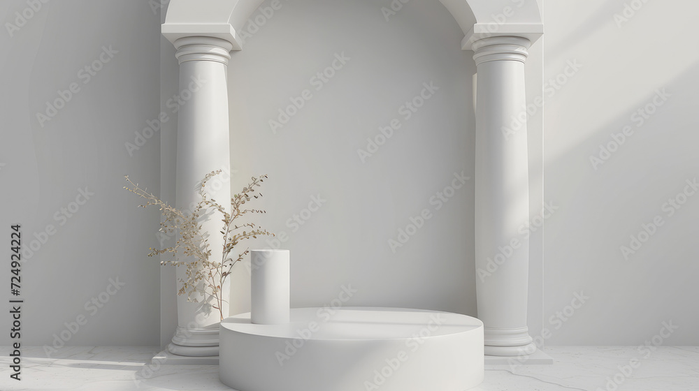 Background podium column 3d roman luxury greek white ancient display ...