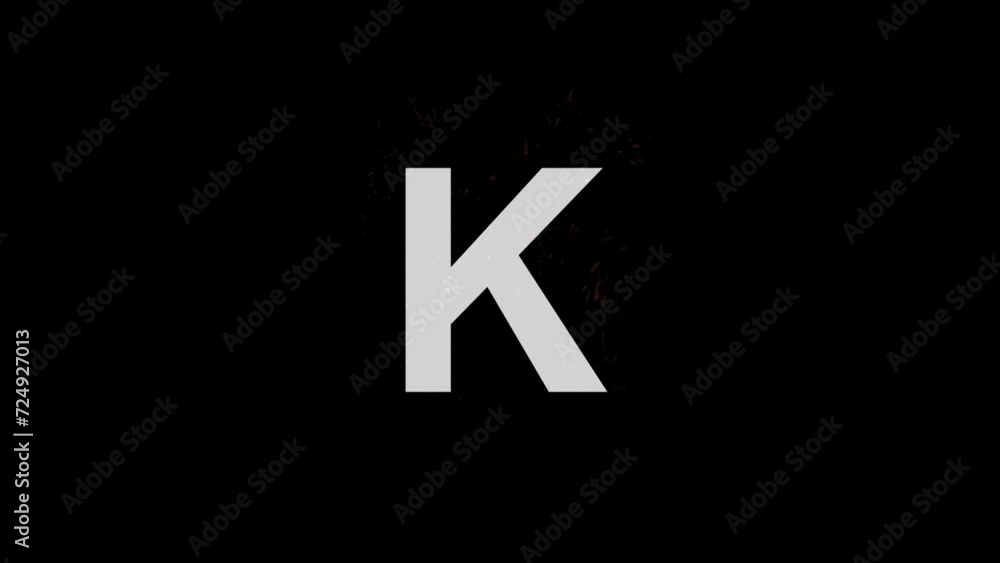 Letter K in blue fire with alpha channel, alphabet with particles Stock ...