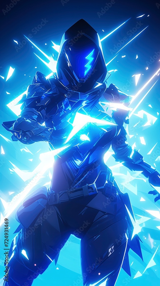 An Anime character charging up an anime special ability, radiating a ...