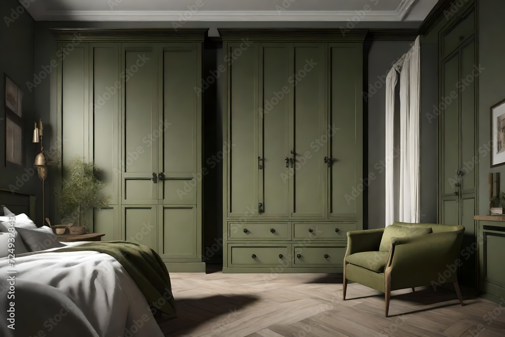 Rustic Farmhouse Master Bedroom Wardrobe, Vray Style, Neoclassical ...