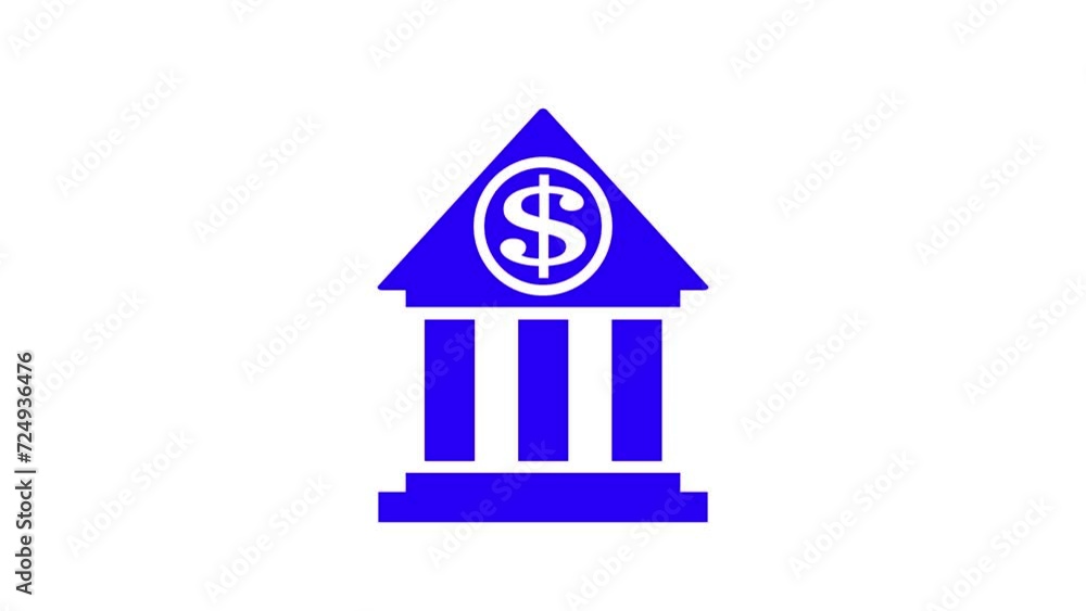 Bank icon animation with black png background. Banking icon animation ...