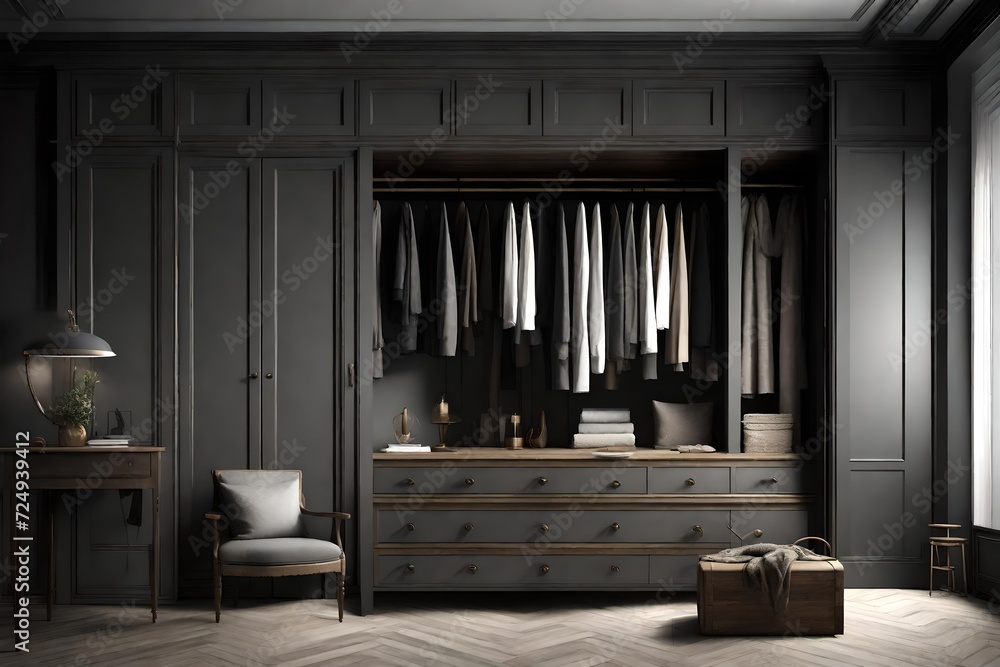 Rustic Elegance Master Bedroom Wardrobe, Vray Style, Neoclassical ...