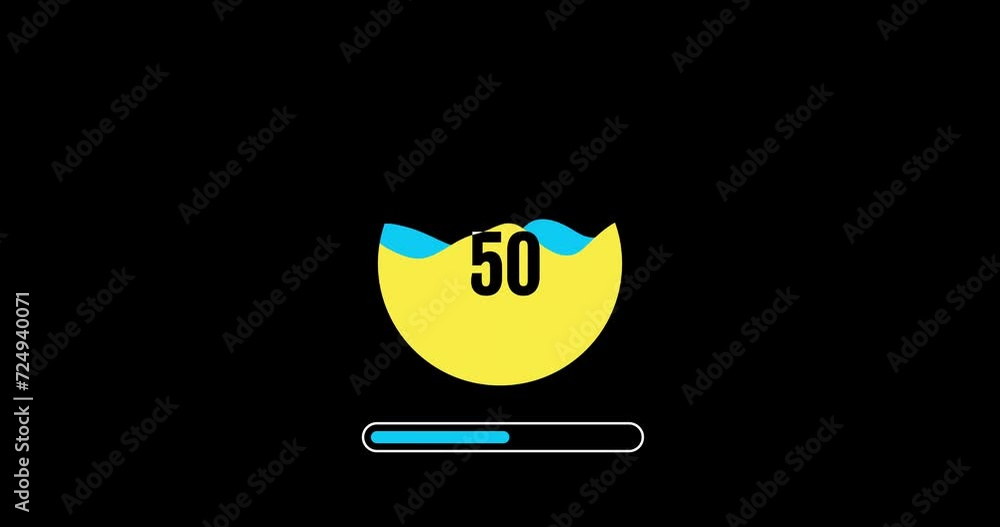 Modern filling Circle Loading loop animation on the black background ...