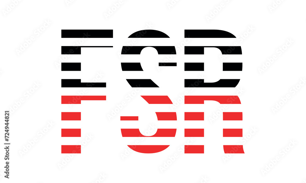 FSR three initial letter iconic line negative space minimal logo design ...