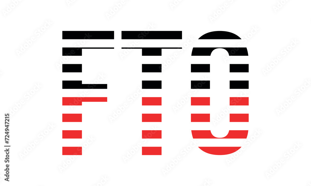 FTO three initial letter iconic line negative space minimal logo design ...