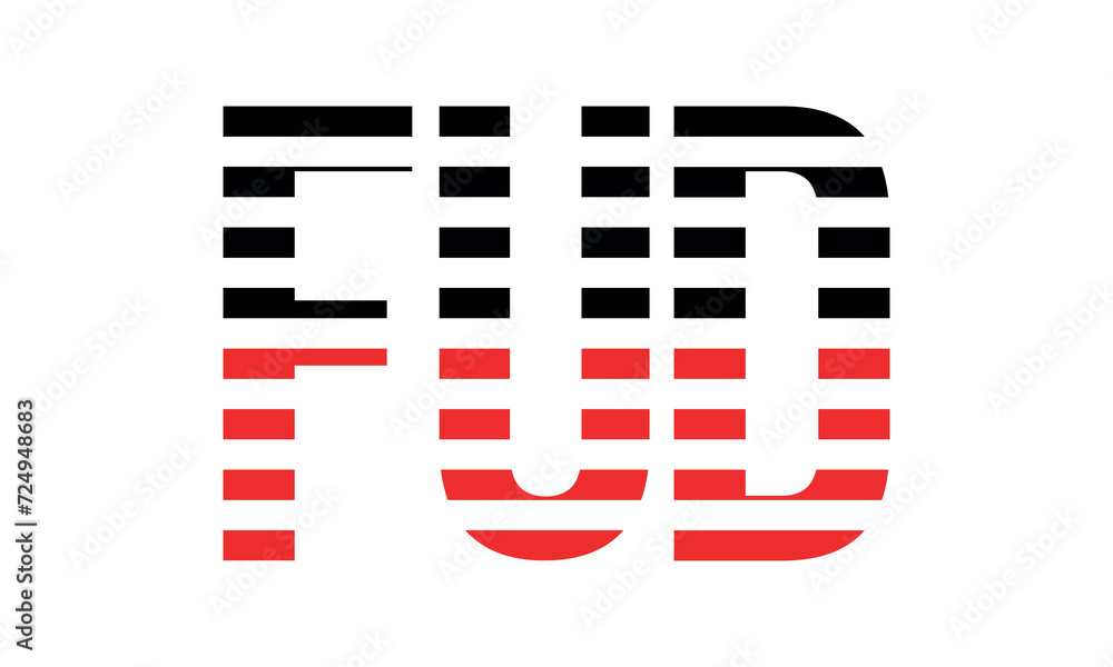 FUD three initial letter iconic line negative space minimal logo design ...
